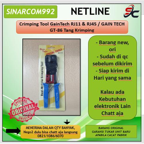 Promo Crimping Tool GainTech RJ11 & RJ45 / GAIN TECH GT-86 Tang ...