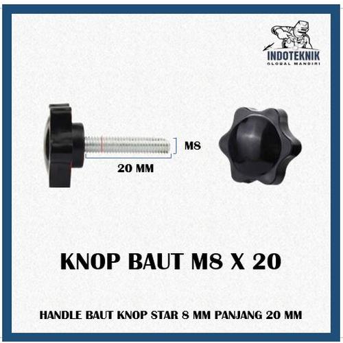Jual Knop Baut M8 x 20 Baut Knop Star / Baut Bintang M8x20 / Baut ...