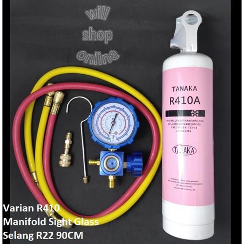 Jual PAKET ALAT PENGISIAN FREON AC RUMAH R410A MURAH MANIFOLD SIGHT ...