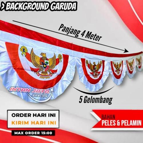 Jual Bendera Background Garuda Merah Putih 10 Gelombang 8 Meter/ Umbul ...