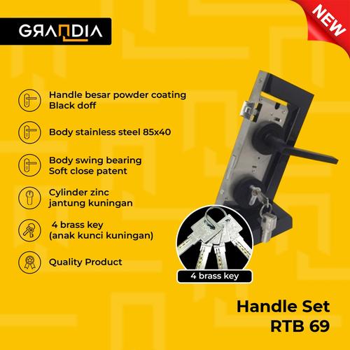Jual Kunci Pintu Stainless / Rosette / Gagang Pintu Misah Set Hitam RTB.69 - RTB 69 Hitam - Kota ...
