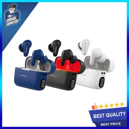 Jual EARPHONE TWS FANTECH TW13 WAVE13 WITH LED SCREEN BLACK/BLUE/WHITE ...
