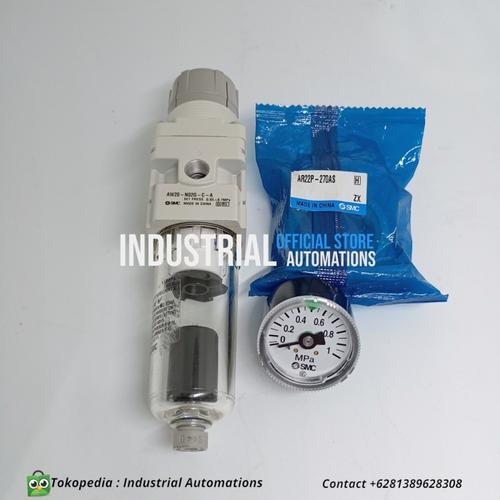 Jual SMC AW20-02C-A Auto Drain (1/4") Filter Regulator Series AW20 ...