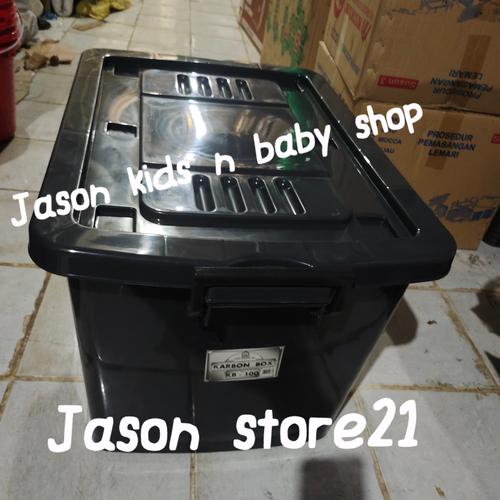 Jual Container/Box kontainer serbaguna Hitam 100 liter (roda)/kontainer ...