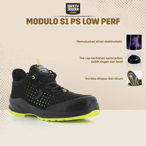 Jual Safety Jogger Modulo S1PS Low Perf Sepatu Safety Sporty Nano Carbon Toecap - Hitam, 38 ...