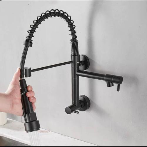 Jual Kran Pantry Dinding Hitam / Kran Sink Tembok Hitam Tarik / Kran ...