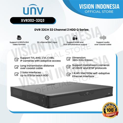 Jual UNIVIEW XVR302-32Q3 DVR XVR 32CH 32 Channel XVR302-32Q3 2 HDD Q ...