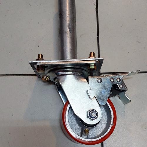 Jual Roda scafolding /roda steger PU heavy duty 4 inch brake+baseplat ...