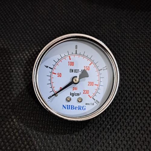 Jual Manometer //Pressure gauge 2,5 inch 16 bar(kg/cm2)black steel ...