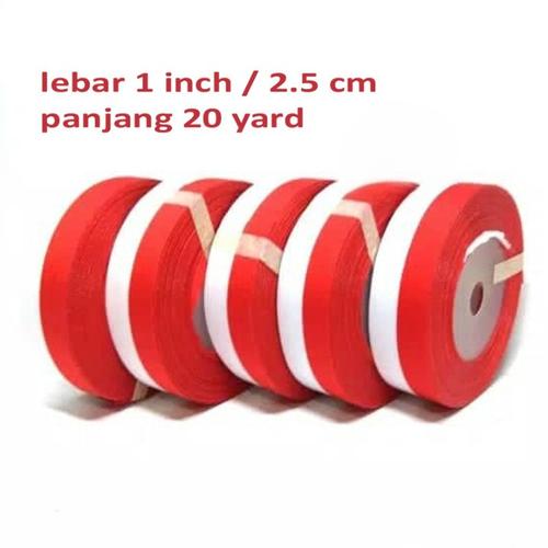 Jual Pita Satin Merah Putih 1 inci Aksesoris HUT RI Dekorasi 17 Agustus ...