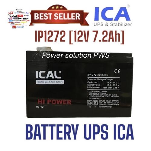 Jual IP1272 Baterai ICAL 12V 7.2Ah UPS ICA APC PROLINK AKI 7,2Ah IP ...