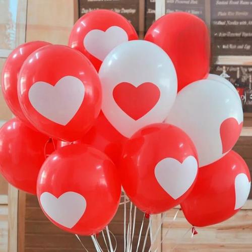Jual Balon Latex Merah Putih Motif Hati Dekorasi HUT RI Kemerdekaan isi ...