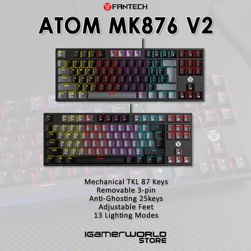 Jual Fantech ATOM MK876 V2 TKL RGB Mechanical Gaming Keyboard - Gray ...