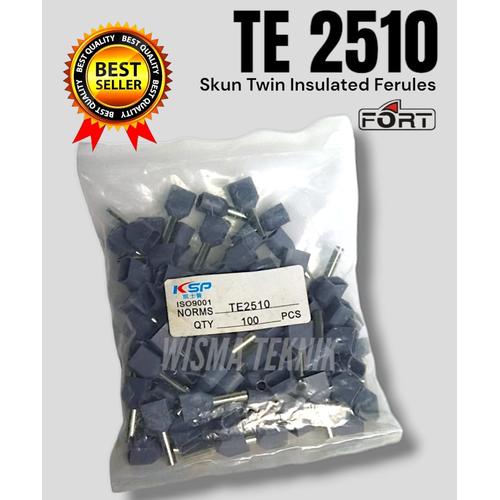Jual Kabel Skun/Cable Shoes Twin Insulated Ferrules 2 kabel FORT TE2510 ...