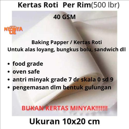 Jual 10x20 Cm 1 Rim Kertas Roti Putih Bungkus Wrapping Paper Alas ...