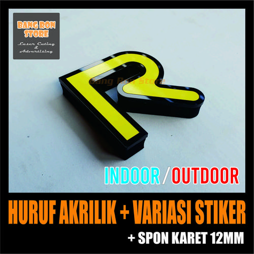 Jual Huruf Akrilik Warna + Spon Eva + Sticker - Huruf Akrilik Custom ...