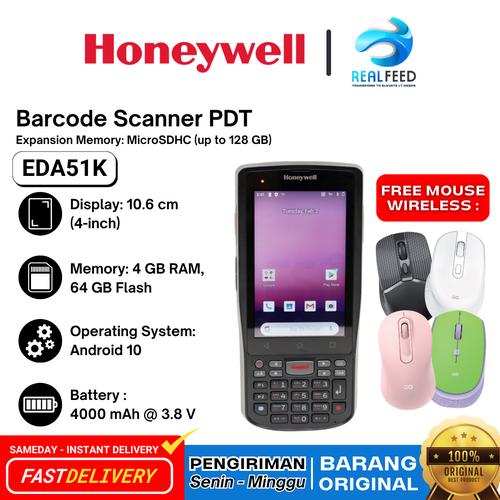 Jual Barcode Scanner PDT Industrial Honeywell EDA51K Mobile Android ...
