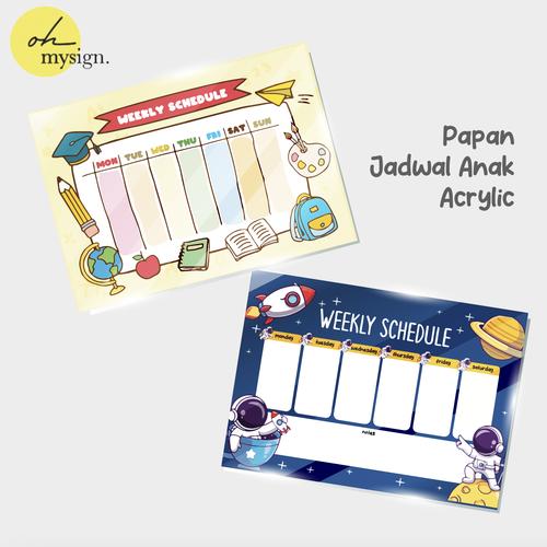 Jual Papan Jadwal Anak Acrylic UV Print Printing Schedule Jadwal Anak ...