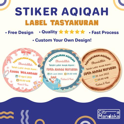Jual Cetak Stiker Tasyakuran Kelahiran 4 Bulanan | Sticker Aqiqah Bayi ...
