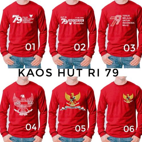 Jual Kaos Hut Ri 79 / Kaos 17 Agustus / Kaos Dirgahayu Kemerdekaan Lengan Panjang - 02, L ...