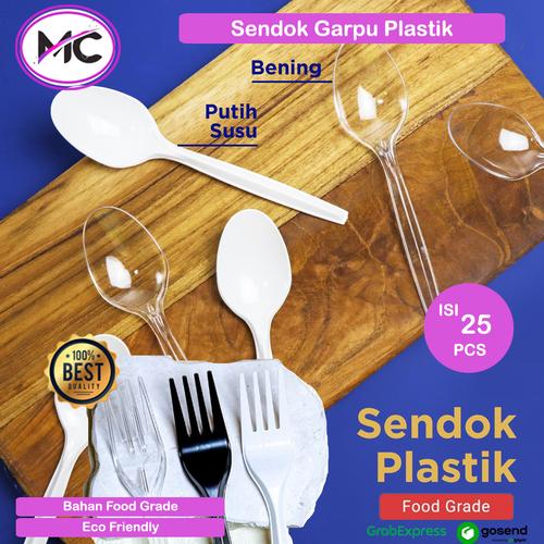 Jual Sendok Garpu Plastik Bening Sendok Makan Steril Spoon Dessert ...