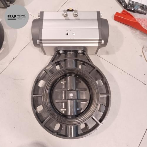 Jual Actuator Butterfly Valve PVC 4" inch / DN100 Pneumatic Double Acting - Jakarta Barat ...