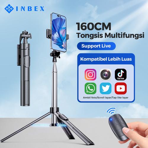 Promo INBEX Tongsis Bluetooth Selfie Stick Tripod Remote 3in1 Baut1/4 ...