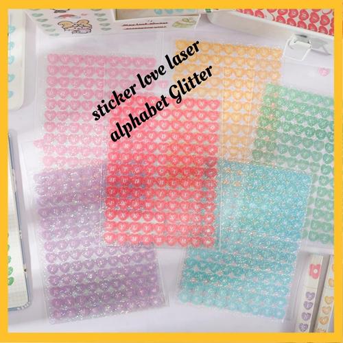 Jual STICKER LOVE LASER ALPHABET GLITTER AESTHETIC | STIKER DECO ...