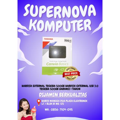 Jual Hardisk External TOSHIBA 500GB HARDISK EXTERNAL USB 3.0 TOSHIBA 500GB GARANSI 1 TAHUN ...