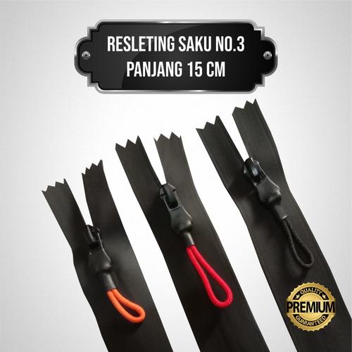 Jual RESLETING SAKU WATERPROOF NO.3 15 CM DAN 17 CM - TALI HITAM, 17 Cm ...