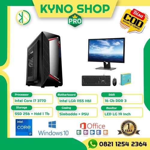 Jual Set PC Komputer Intel Core i7 RAM 16GB SSD Rakitan Office Windows 11 Monitor 19 Inch ...