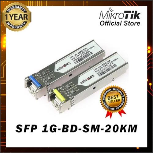 Promo Mikrotik SFP-1G-BD-SM-20KM Mikrobits SFP Transceiver MikroTik ...