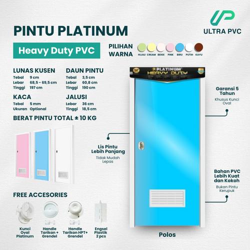 Jual PINTU PLATINUM HEAVY DUTY PVC - PINTU KAMAR // PINTU KAMAR MANDI // PINTU RUMAH - Polos ...