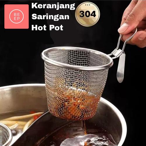 Jual Keranjang saringan hotpot shabu rebus goreng stainless mie bakso ...