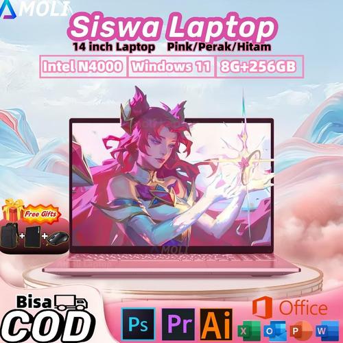 Jual AMOLI【Laptop Siswa】2024 Laptop Baru Laptop Laptop 14 inch layar HD ...