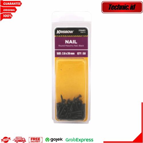 Jual Krisbow Paku Dinding 2.0 X 20 Mm 50 Pcs Concrete Nail Perkakas ...