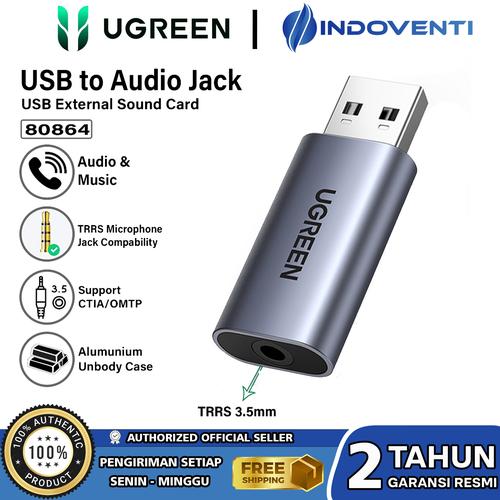 Promo UGREEN Sound Card Eksternal USB to 3.5mm Audio Jack Untuk ...