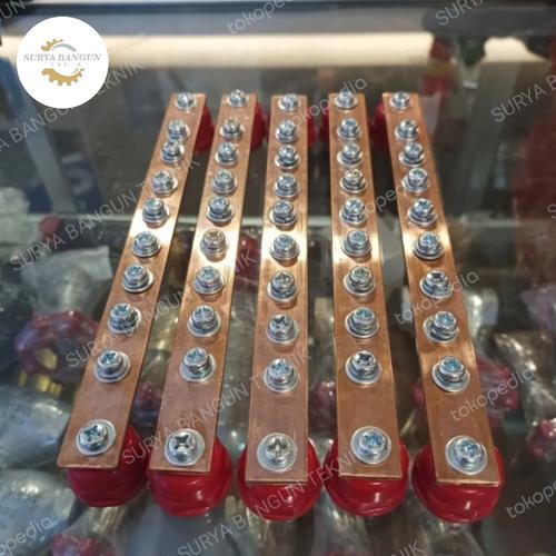 Jual Busbar tembaga 3mm x 20mm x 220mm | plat Busbar + isolator ...
