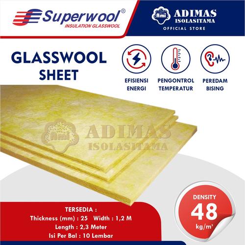 Jual Glasswool Insulasi Density 48 kg/m3 Tebal 25 mm Merk SUPERWool Lembaran - Jakarta Pusat ...
