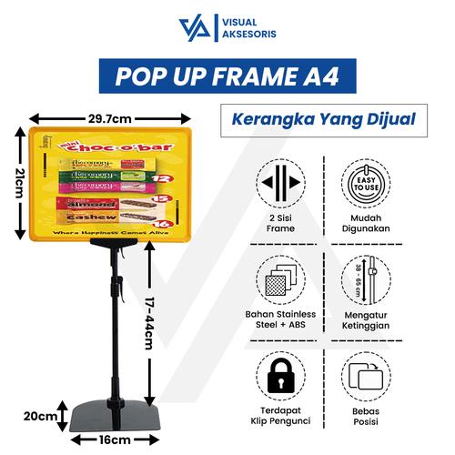 Promo Standing Pop Up Frame A4 / Standing Frame Promosi / Tiang Frame ...