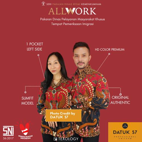 Jual AllWork Edition : Seragam Kemeja PD Pakaian Dinas Batik Kemenkumham Un - 4L/5L, Pria ...