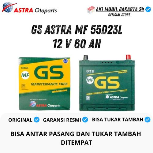 Jual Aki GS Astra MF 55D23L 12 V 60 Ah INNOVA CAMRY SERENA VOXY SERENA ...