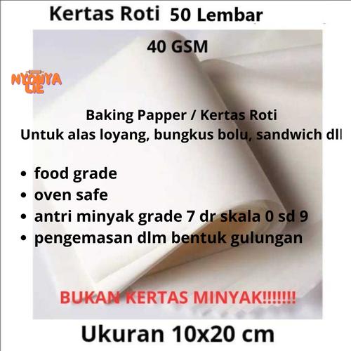 Jual 10x20 Cm (50 pcs) Kertas Roti Putih Bungkus Wrapping Paper Alas ...