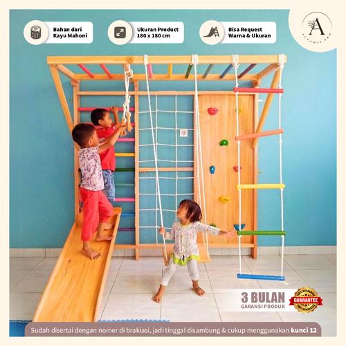 Jual Mainan Anak Perosotan Brakiasi Playground Dinding Lipat Kayu ...