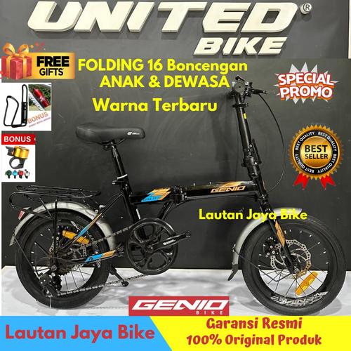 Jual SEPEDA LIPAT 16 GENIO F371 BY UNITED - Merah - Kab. Bogor - Lautan ...