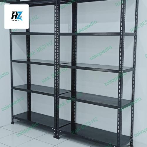 Jual rak besi serbaguna 5 susun HITAM ( L 40 x P 100 x T 200 ) - Kota ...