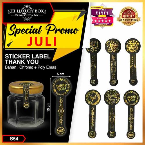 Jual Sticker Segel Box Thank you - Label Sticker Foil Emas - S54 - S6 ...