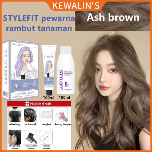 Promo 100% Asli STYLE FIT cat rambut ash grey ash brown sari tumbuhan ...