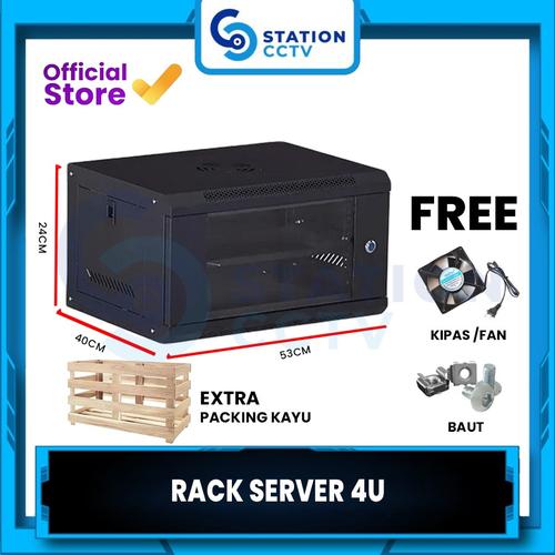 Promo WALLMOUNT RACK 4U SINGLE DOOR / RACK SERVER 4U WITH PACKING KAYU ...