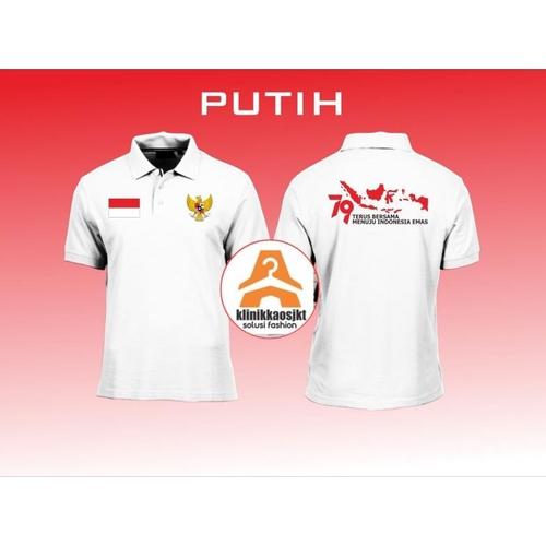 Jual Polo Shirt Kaos Kerah Kemerdekaan 17 Agustus 79 Peta Indonesia Indonesia Emas - Baju ...